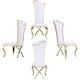 Luxury King Chairs Throne White PU Leather Dining Room Chair with Gold ...