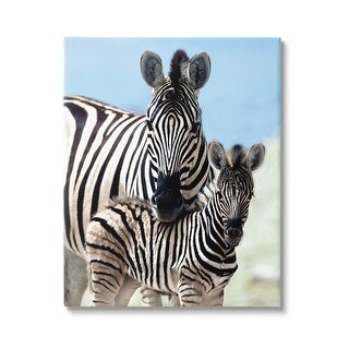 Stupell Uplifting Zebra Family Mother Child Savanna Animals Canvas Wall ...