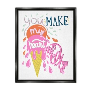 Stupell Make My Heart Melt Summer Ice Cream Treat Floater Frame, Design ...