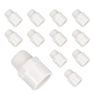 12 Pcs Union PVC Pipe Fitting Male Adapter Thread Connector - Bed Bath ...