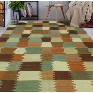 Noori Rug Winchester Kilim Jaryn Rust/Ivory Rug - 8'0" x 9'11" - Bed ...