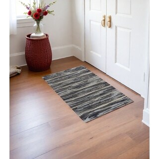 HomeRoots 3' X 5' Gray Woodland Lodge Area Rug - 3' x 5' Oval - Bed ...