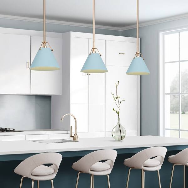 Mid-Century Modern 1-Light Cone Kitchen Island Pendant Light - 8''D x 7 ...
