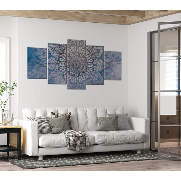 Mandala Canvas Wall Art - Hypnosis Blue - 5 Pieces - Bed Bath & Beyond ...