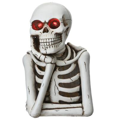 National Tree Company Halloween Pondering Skeleton with Glowing Eyes ...