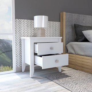2-Drawers Bed Console Table, for Bedroom Office Study Room - Bed Bath ...