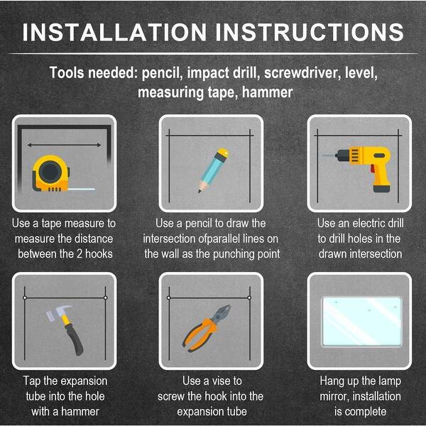 vanity mirror instructions