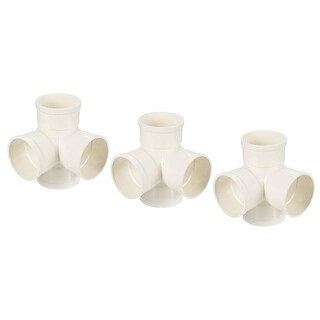 2.93inch Pipe Fitting, 3Pcs Splitter Duct 4 ways Hose Connector - White ...