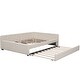 Beige Grounded Low-profile Platform Bed Frame Daybed w/USB,Trundle ...