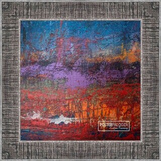 24x24 Distressed/Aged Black Complete Wood Square Picture Frame with UV ...