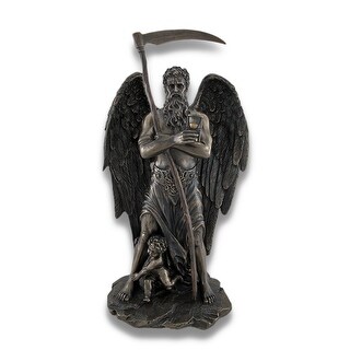 Chronos Father Time Standing With Child Playing At His Feet - 10.75 X 5 ...