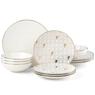 Lenox Trianna White 12-Piece Dinnerware Set White - Bed Bath & Beyond - 40493727