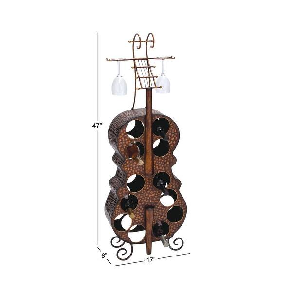 Metal Cello 12 Bottle Standing Wine Rack - Brass - Roche River Decor ...