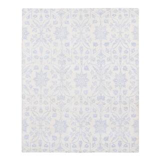 Shahbanu Rugs Gray on Beige, Lotus and Tulip Flower Design, Tone on ...