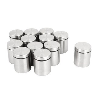 12 Pieces Silver Tone Advertising Nail Screw Glass Standoff 25mm x 30mm ...