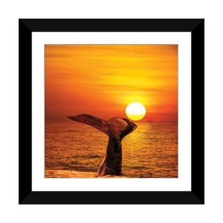 iCanvas "A Humpback Whale Lifts Its Tail In The Air At Sunset, Hawaii ...