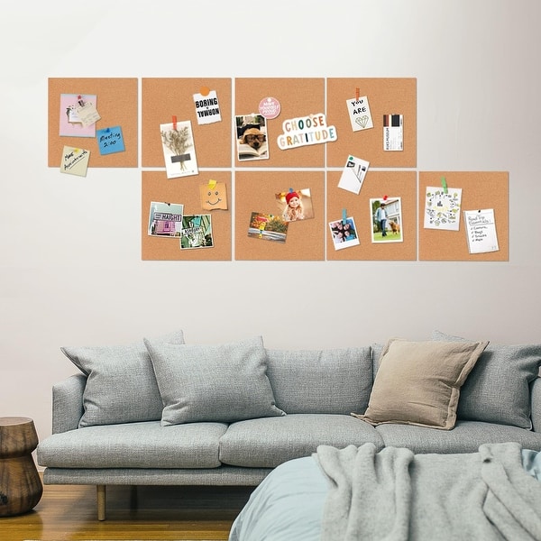 Square Cork Bulletin Board Tiles - 8Pack Extra Thick 12x12 Inches Cork ...