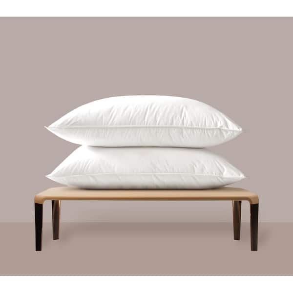 Highland Feather 700 Loft European White Down Pillow 700 TC Cotton ...