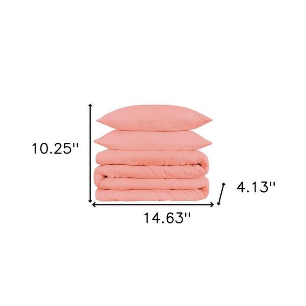 HomeRoots Dusty Rose King Cotton Blend 1500 Thread Count Washable Duvet ...