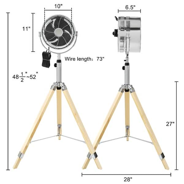 Simple Deluxe Tripod Pedestal Fan, 3 Speed Adjustment, Multiple Wide ...