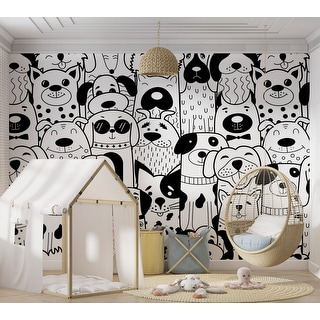 Premium Wallpaper Wall Mural - Cartoon Dogs Pattern - Bed Bath & Beyond ...