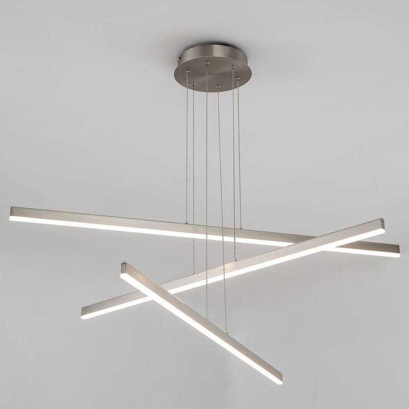 Modern Acrylic Minimalist Adjustable Dimmable LED Linear Pendant Light ...