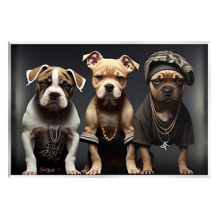Stupell Gangster Dogs Trio Puppies Wall Plaque Art by CyberGeek Design ...