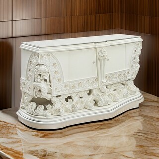 Rox 82 Inch Classic Ornate Carved Side Dresser with 2 Doors, Wood ...