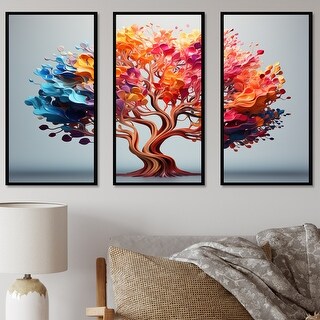 Designart "Colorful Interpretation Of An Oak Tree Magic II" Tree Oak ...