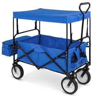 Collapsible Utility Wagon Cart Indoor/Outdoor with Canopy - 44 L X 24 W ...
