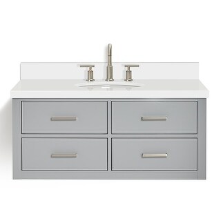 Ariel W043SWQOVO Hutton 43" Wall Mounted Single Basin Vanity Set with ...