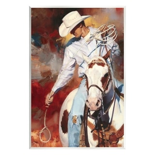 Stupell Cowboy & Lasso Painting Wall Plaque Art Design by Julie T ...