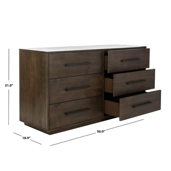 SAFAVIEH Couture Lawson 6-drawer Dark Chocolate Brown Dresser - Bed ...