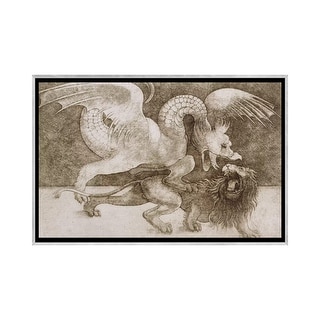 iCanvas "Fight between a Dragon and a Lion " by Leonardo da Vinci ...
