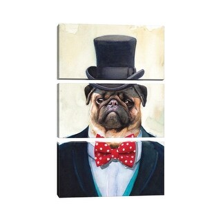 iCanvas "Sir Pug" by REME Jr 3-Piece Canvas Wall Art Set - Bed Bath ...