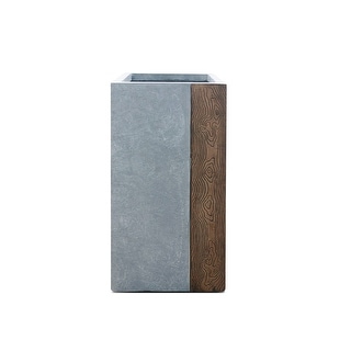 Kante Lightweight Concrete Tall Modern Square Outdoor Planter, 24 Inch ...