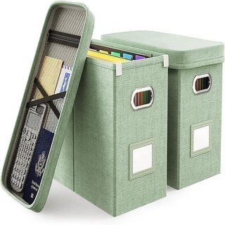 File Organizer Box with Lid (2 PCS Green) - Bed Bath & Beyond - 39310773