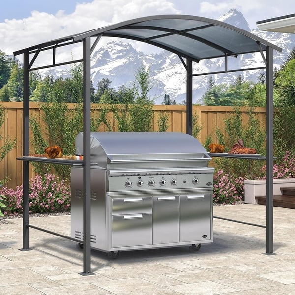 PURPLE LEAF Barbecue Grill Gazebo Aluminum Frame Grill Shelter with ...