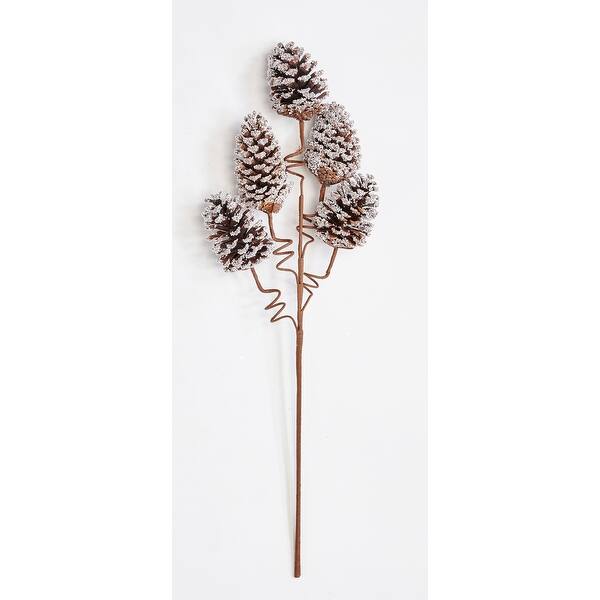 39" Christmas White Tip Pine Cone Spray with 5" Pine Cones, Set of 3 ...
