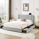 VECELO Upholstered Storage Bed Frame with 2 Side USB Ports and 4 Big ...