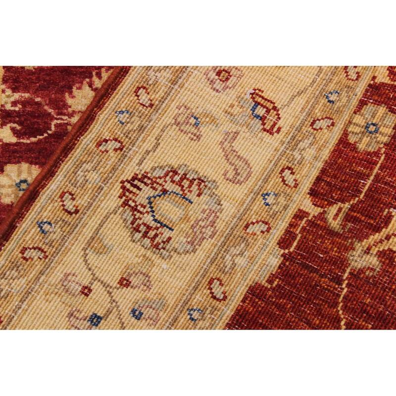 Shabby Chic Ziegler Strange Red Ivory Hand-knotted Wool Rug - 3'0" x 4 ...