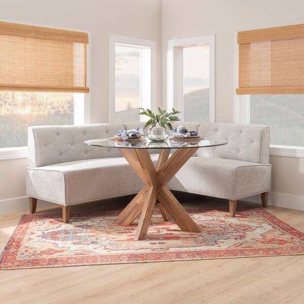 Allard Grey Upholstered Modern Farmhouse Nook Bench - On Sale - Bed ...