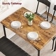 Rectangular Dining Room Table Set with Upholstered Bench and Chairs ...