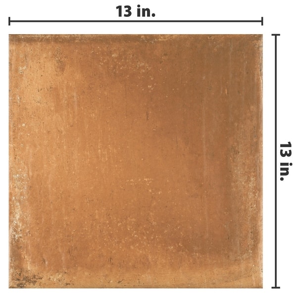 Merola Tile Rustic Cotto 13" x 13" Porcelain Floor and Wall Tile - Bed ...