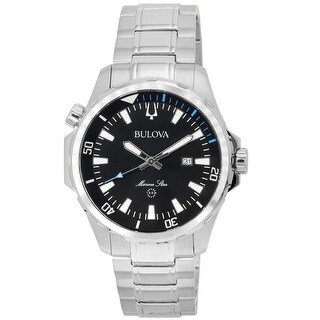Bulova Men's Marine Star Black Dial Watch - 96B382 - 6 (36) - Bed Bath ...