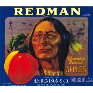 Redman Apple Label (Art Print - Multiple Sizes Available) - 9 x 12 Art ...