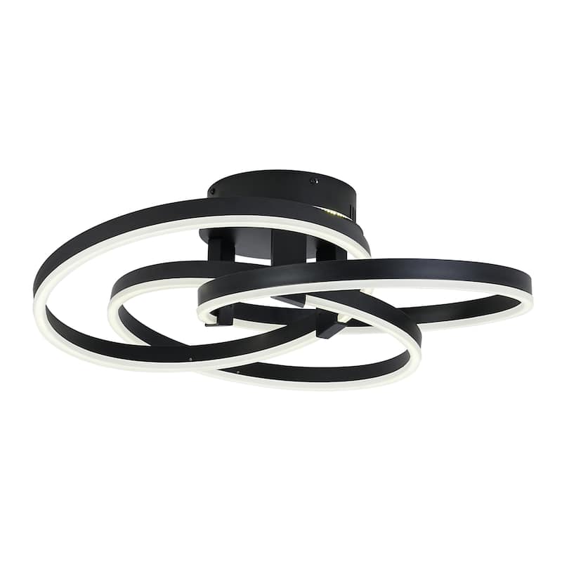 Black or Gold 22" Simple Geometric LED Semi Flush Mount, Nordic ...