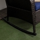 Outdoor Wicker Rocking Chair With Wide Seat, Thick Cushions, Rattan ...