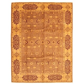 Hand-knotted Chobi Finest Brown Wool Rug - 9'1 x 12'1/9'1" x 12'1 ...