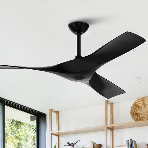 52-inch Nautical Black ABS 3-Blade Propeller Ceiling Fan with Remote ...